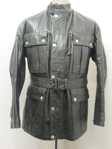 VINTAGE 70s GOLDTOP LEATHER POLICE MOTORCYCLE PATROL JACKET SIZE 40" UK ...