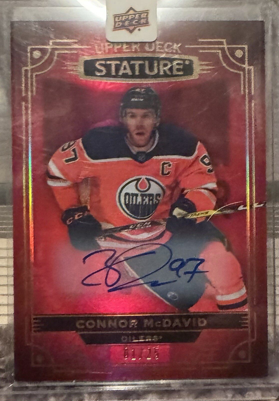 2022-23 Upper Deck Stature - Connor McDavid #56 Red Autographs /25 (AU ...