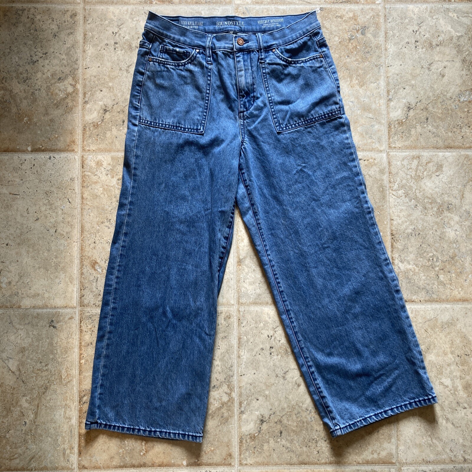 Soundstyle Kathy Kick Flare High Waist Jeans Womens Size 8 Medium Blue ...