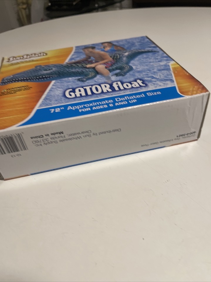 Vtg Alligator Gator Ride On Inflatable Pool Float SunSplash NOS 72” | eBay