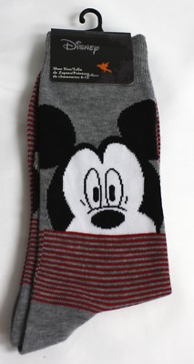 Disney Planet Sox Socks Gray Grey Red Mickey Mouse One pair New socks ...