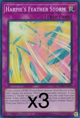3X Yugioh Harpie's Feather Storm RA01-EN073 Super Rare 1st Edition NM ...
