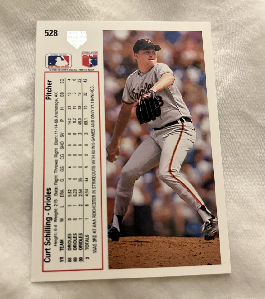 1991 Upper Deck 528 Curt Schilling Baltimore Orioles Baseball Card | eBay