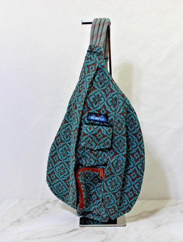 KAVU ROPE SLING BAG DESERT MOSAIC BACKPACK HIKING CROSSBODY TEAL BROWN ...
