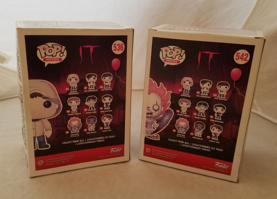 Funko Pop Figures # 536 & 542, Georgie Denbrough & Pennywise with ...