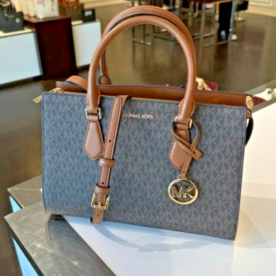 Michael Kors Sheila Medium MK Logo Satchel Crossbody Bag Handbag Purse ...