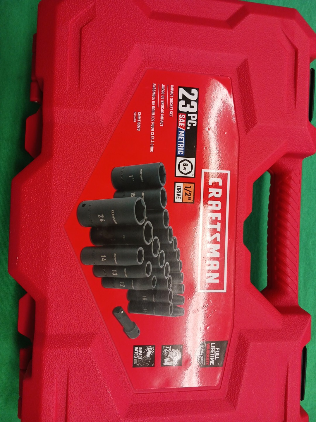 Craftsman 23pc Sae/metric 1/2" Drive Deep Impact Socket Set CMMT16970 ...