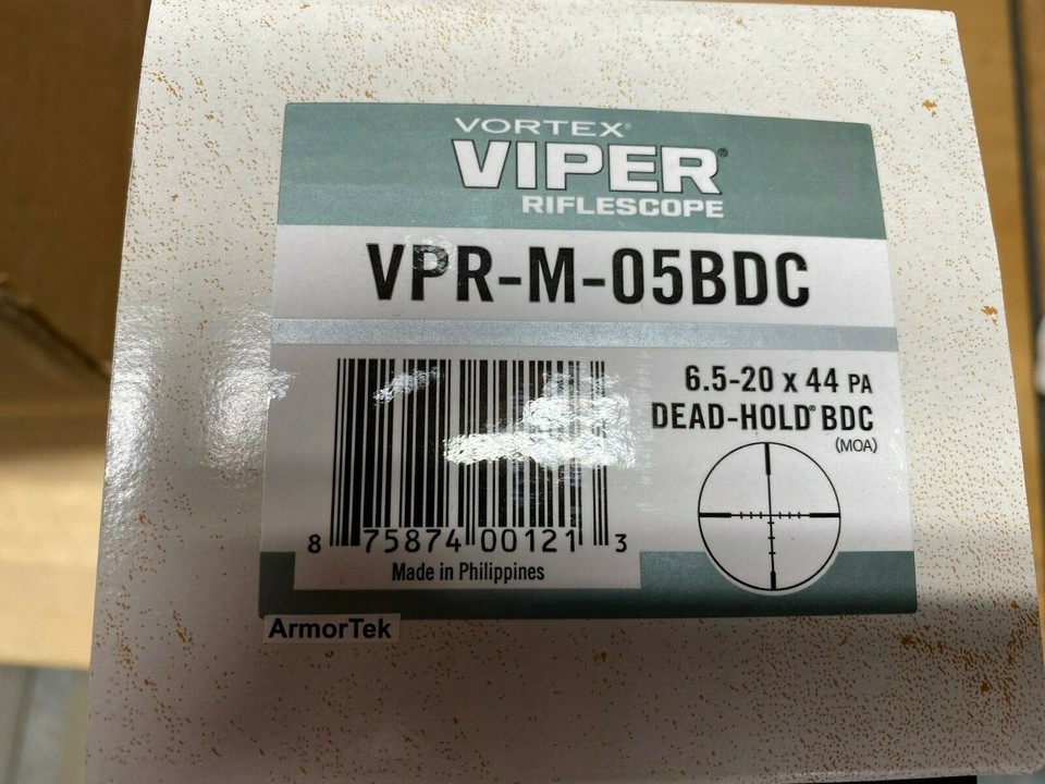 Vortex Viper 6.5-20x44 DEAD HOLD BDC VPR-M-05BDC Scope 30mm tube ...