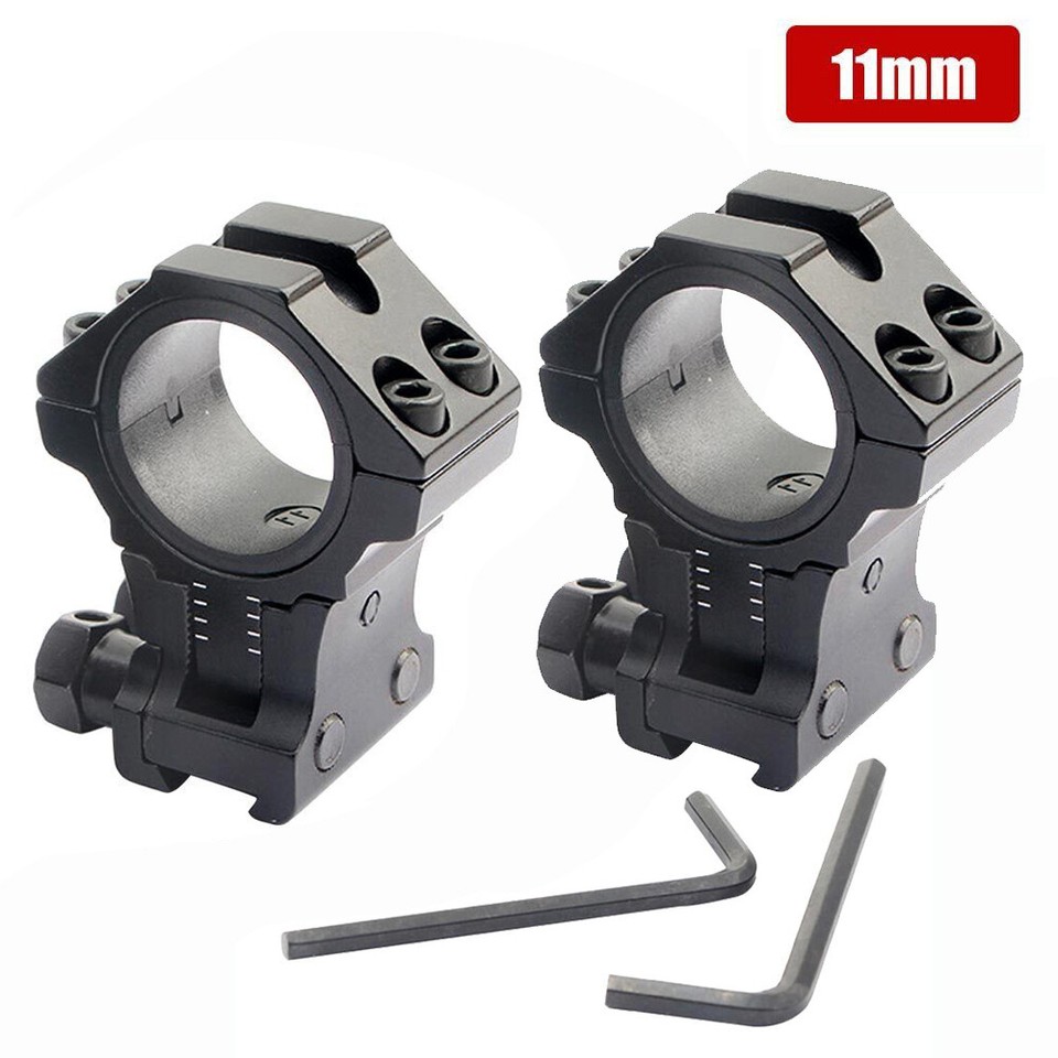 2 Pieces 1"/30mm Adjustable Height Scope Rings Mount f 11mm Dovetail ...