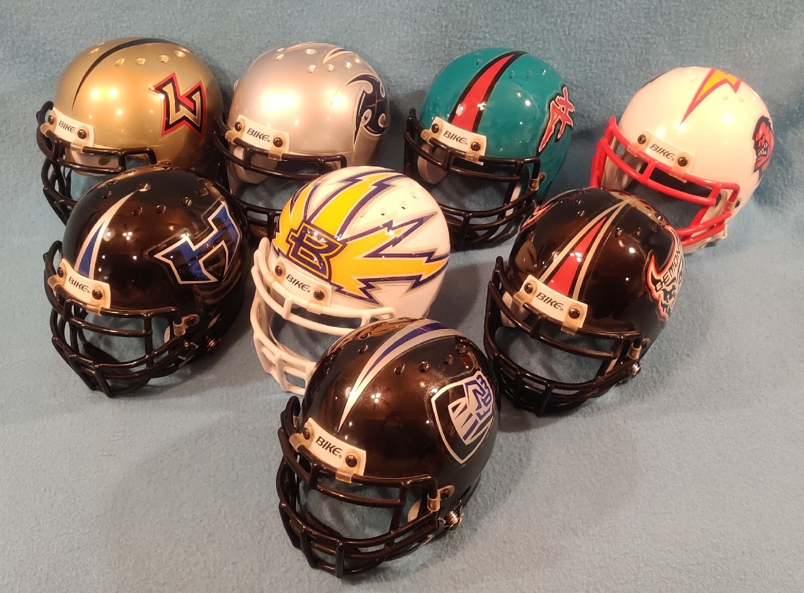 2000 BIKE XFL AUTHENTIC FOOTBALL FULL MINI HELMET SET 5" EUC WWE NFL ...