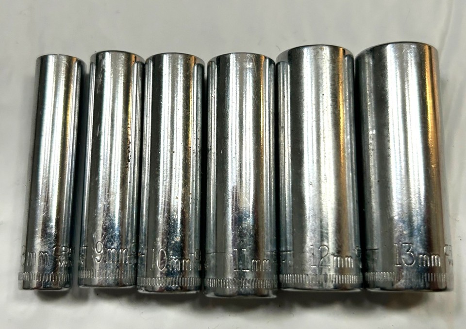 Craftsman USA 1/4" Drive Metric Deep Well Socket Set 6-Pt 8mm - 13mm ...