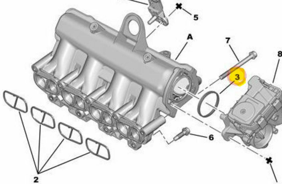 Citroen Nemo Peugeot Bipper 1.3 HDi Throttle Body to Inlet Manifold ...