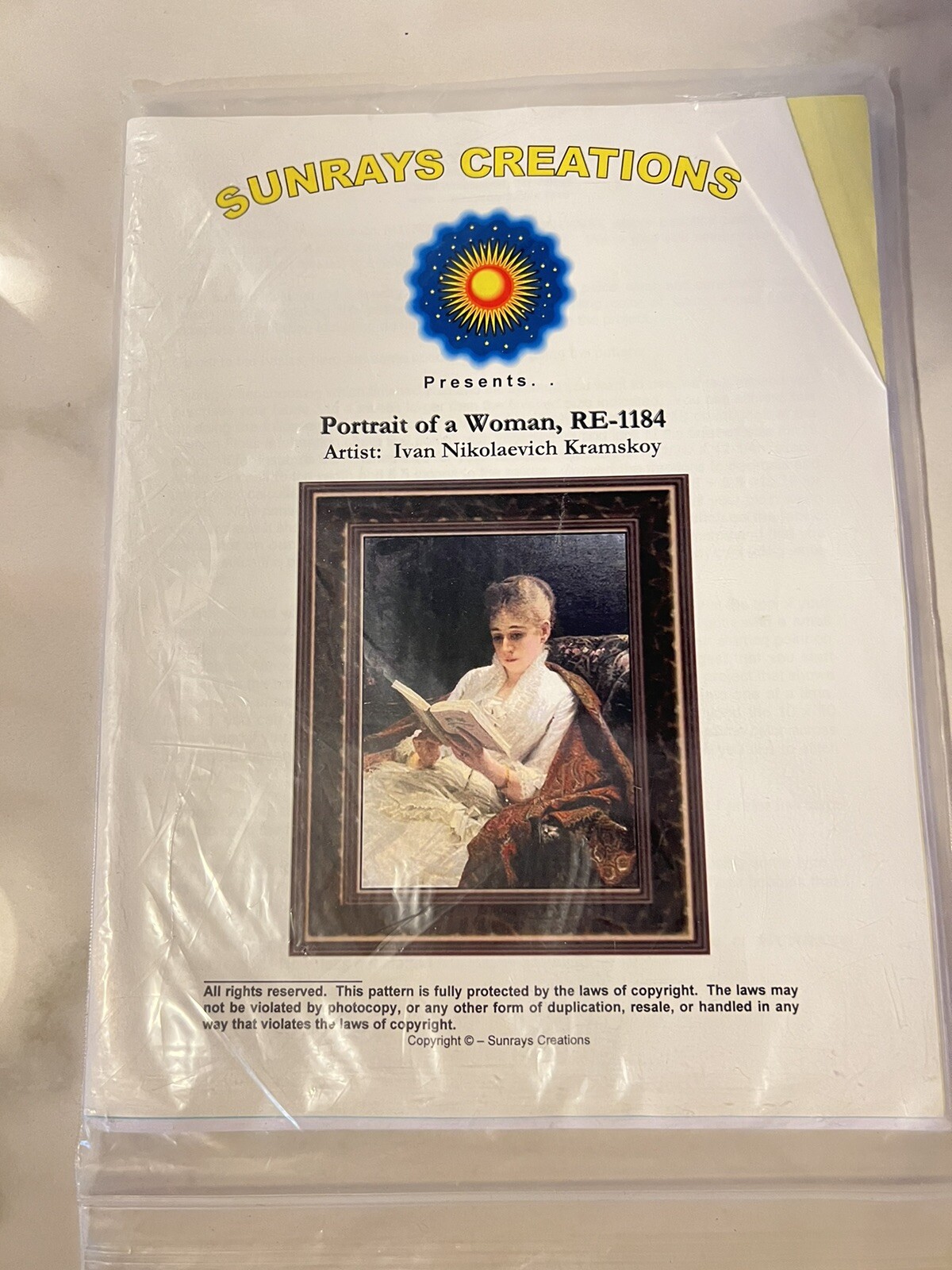 Sunrays Creations Needlearts Portrait Of a Woman Counted Cross-Stitch Chart | eBay