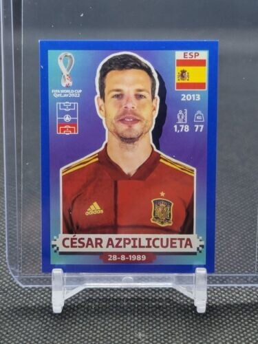 Panini 2022 World Cup Sticker CESAR AZPILICUETA BLUE Parallel SP SPAIN ...