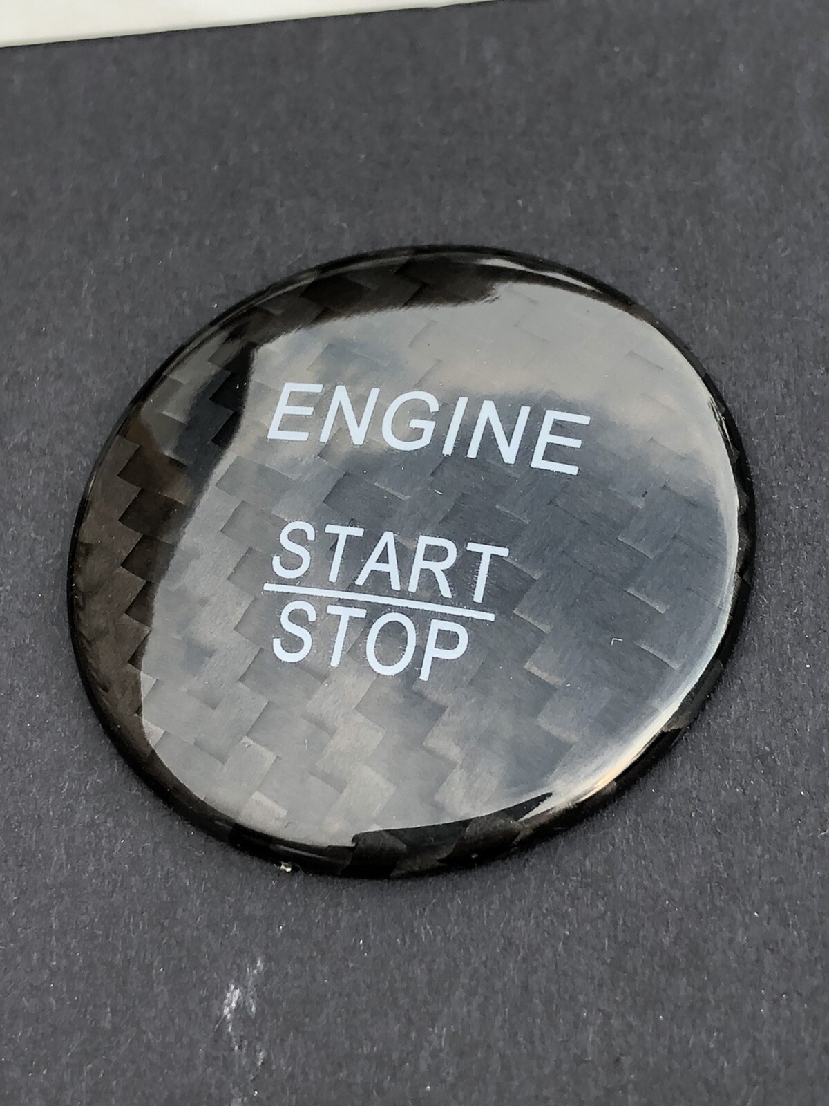 2 Carbon Fiber Engine Start Stop Push Button Cap Cover Mercedes Benz ...