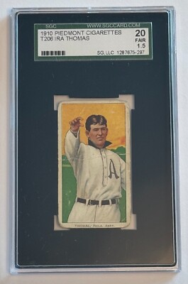 T206 Ira Thomas, Piedmont 350 SGC Fair 1.5 Philadelphia vintage ...