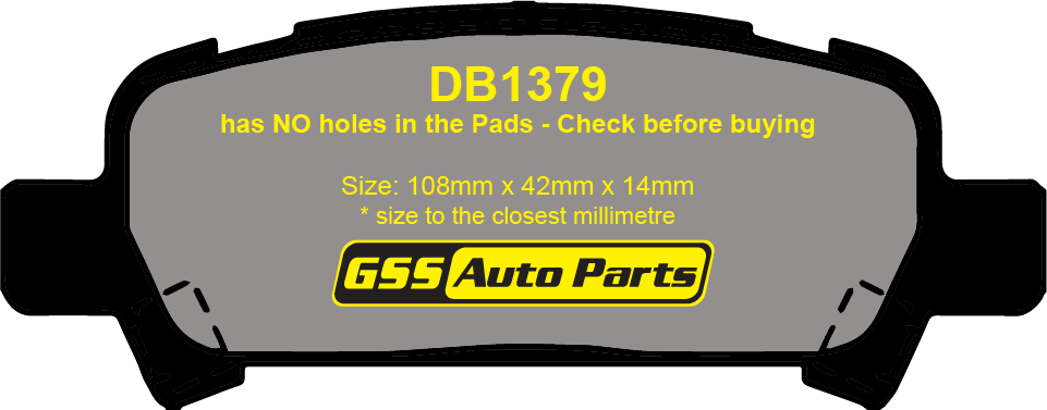 Bendix Rear Brake Pad Set DB1379 DB1379ULT+ has NO holes in the Pads - Check bef | eBay