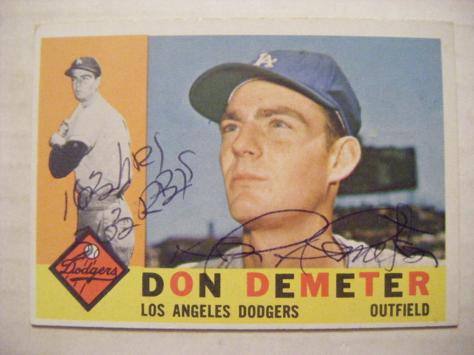 DON DEMETER signed DODGERS 1960 Topps baseball card AUTO PHILLIES ...