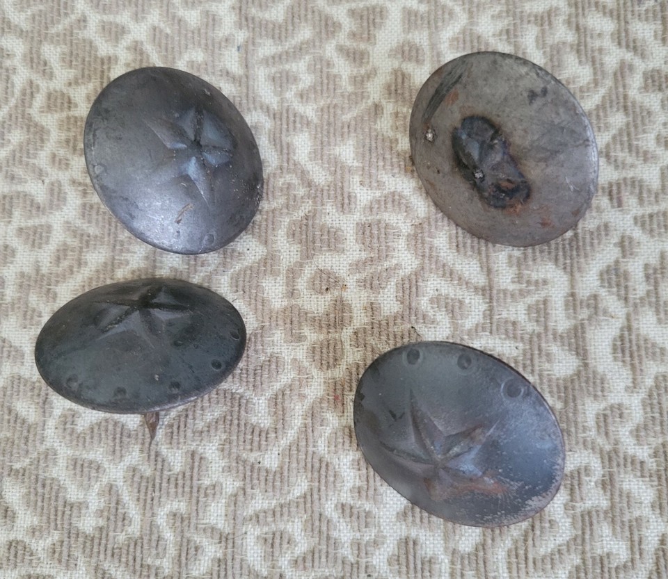 4 DECORATIVE STARNAILS CLAVOS HAND FORGED METAL TACKS 1.5" BLACK ...