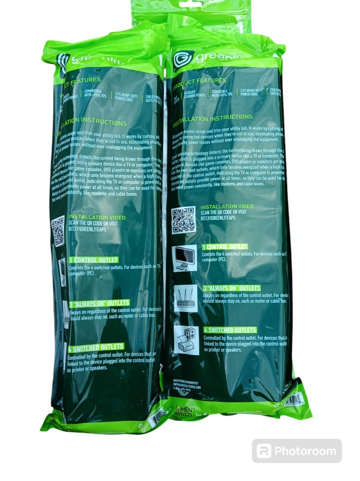 Greenlite Tier 1 Advanced Power Strip 7 Outlets /Current Sensing Power ...