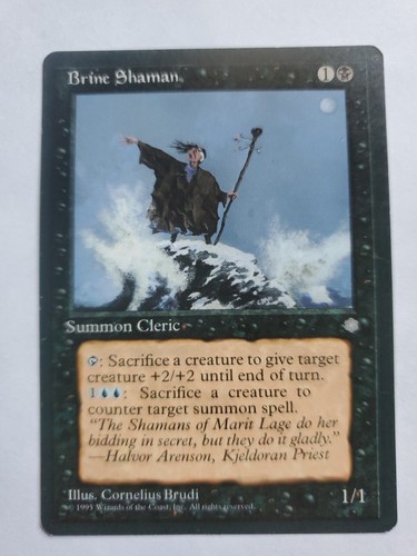 MTG Magic The Gathering Card Brine Shaman Summon Cleric Black Ice Age ...