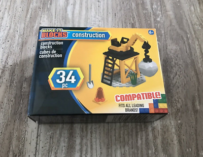 MAKE-IT BLOCKS TOY 34 PC SET BRAND NEW CITY CONSTRUCTION INFRASTRUCTURE ...