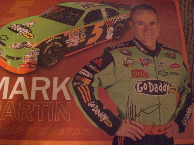 Mark Martin Go Daddy Autographed Hero Card 2010 | eBay