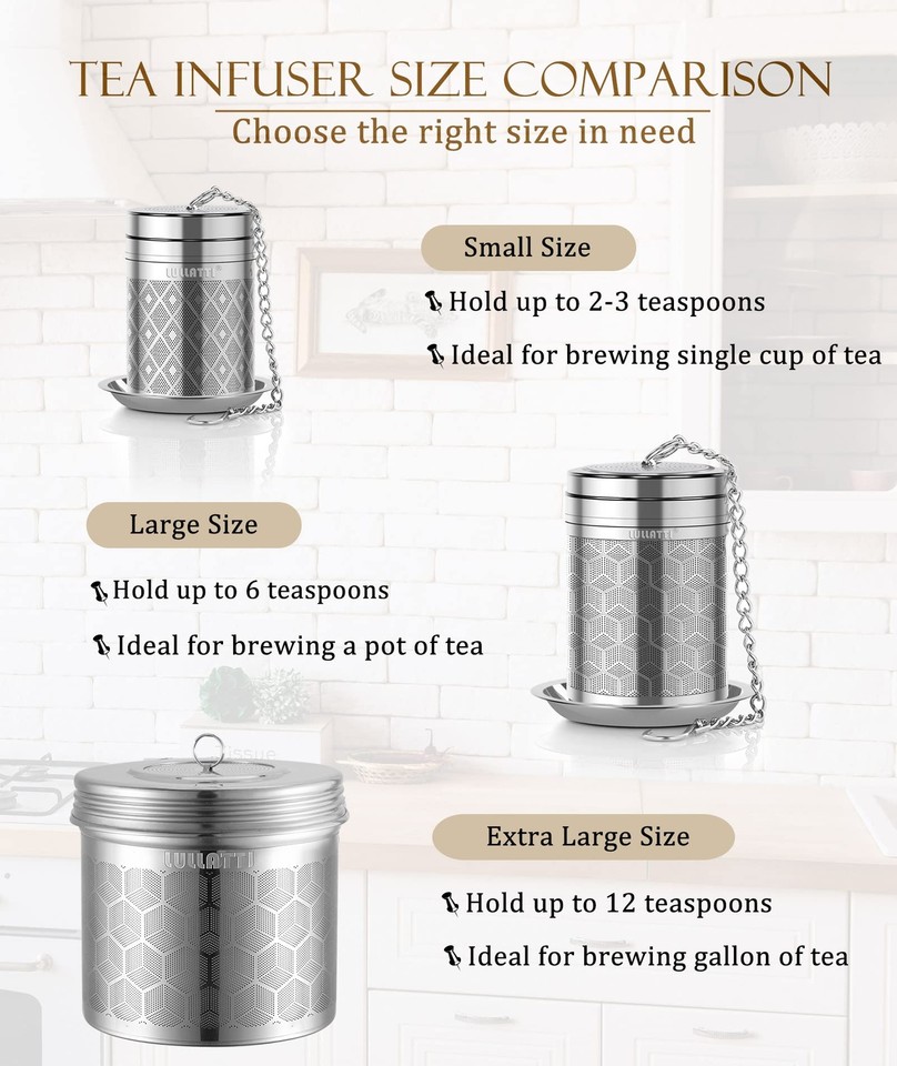 Large Tea Infuser for Loose Tea2 Pack 304 Stainless Steel Tea Ball ...