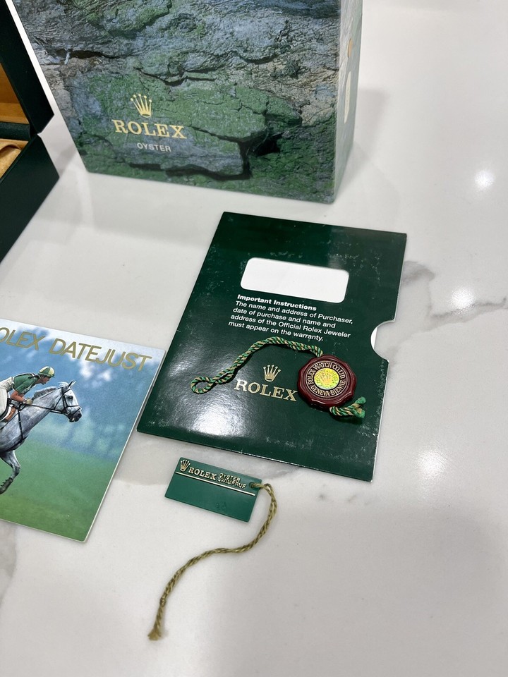 100% Genuine Rolex Datejust 16233 Box Booklets Tags Late 80s-90s FULL ...