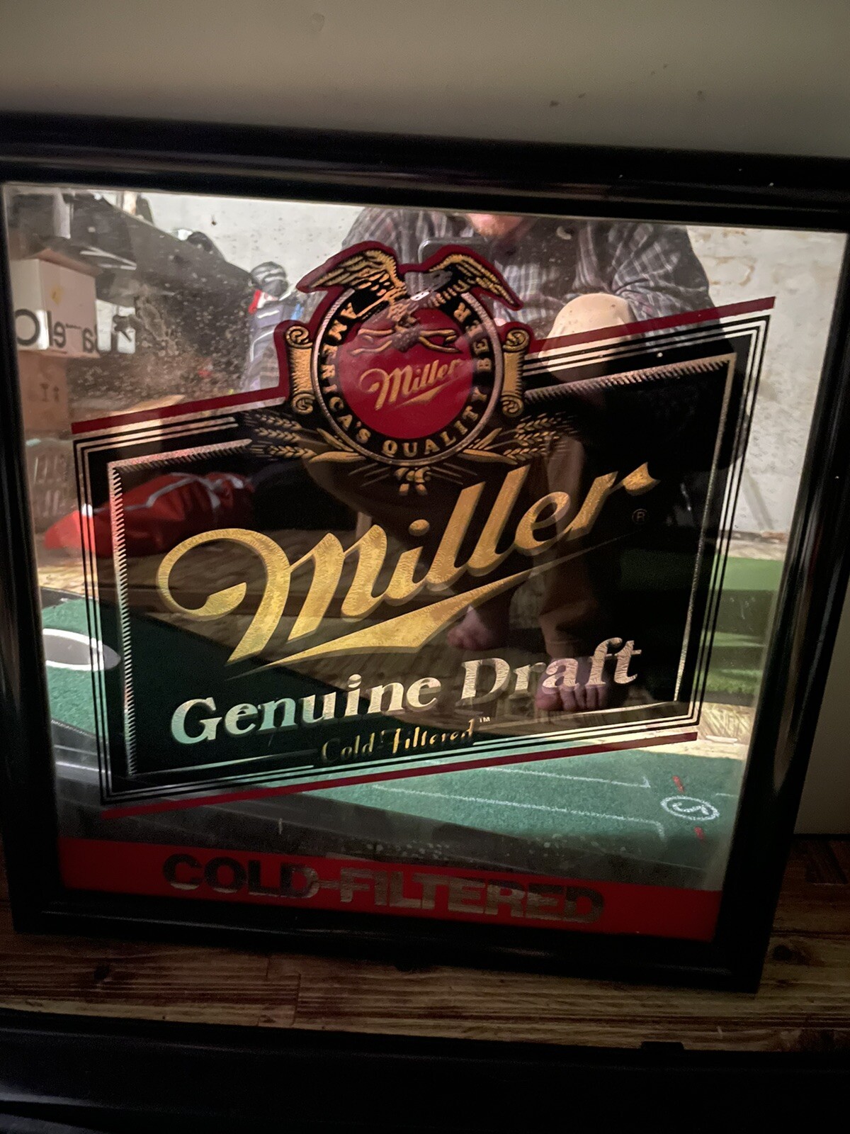 Vintage Miller Genuine Draft "Cold Filtered Draft Beer" Mirror Sign Bar ...