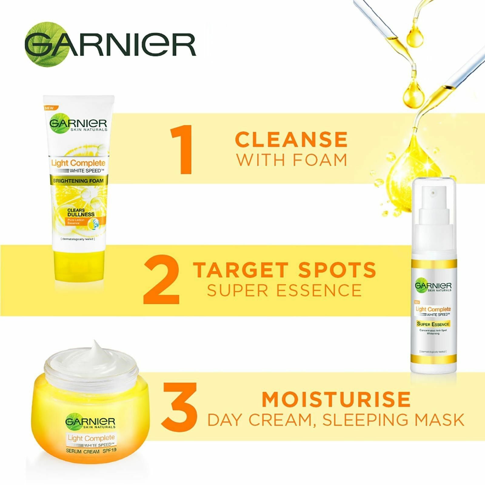 Garnier Light Complete White Speed Whitening Serum Cream SPF30 Day ...