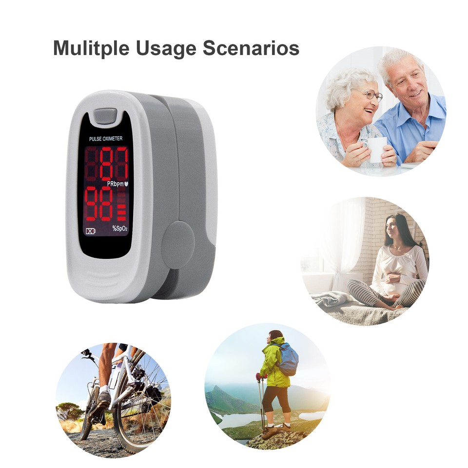Finger Pulse Oximeter SPO2 Sensor Pulse Heart Rate Blood Oxygen O2 ...