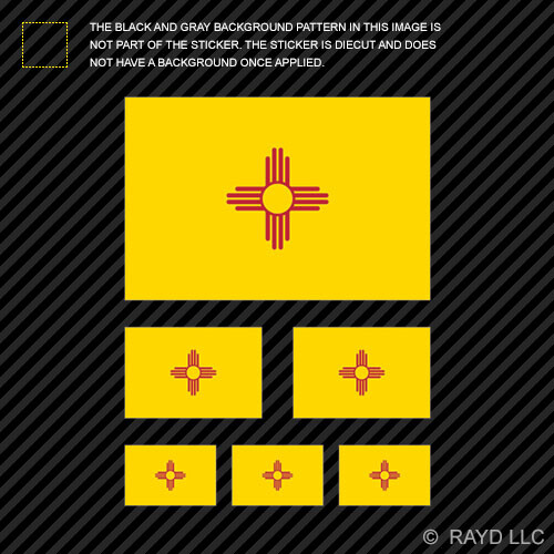 6 pcs Assorted New Mexico Flag Sticker Set of Self Adhesive Premium ...
