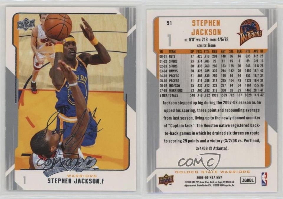 2008-09 Upper Deck MVP Silver Script Stephen Jackson #51 6b4 | eBay