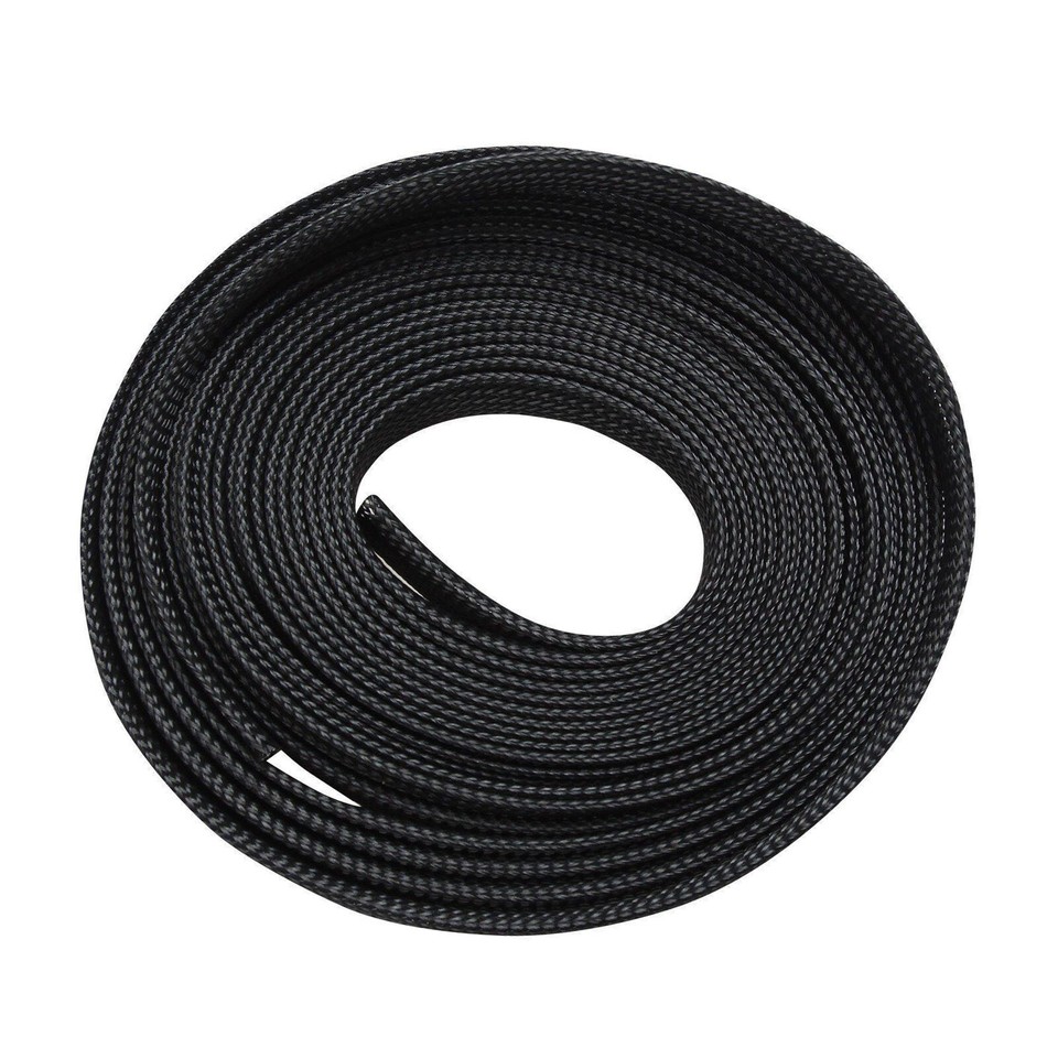 100 Feet 1/4" Expandable Wire Cable Sleeving Sheathing Braided Loom ...