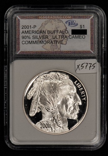2001-P $1 American Buffalo Commemorative Silver Dollar Proof - Slab ...