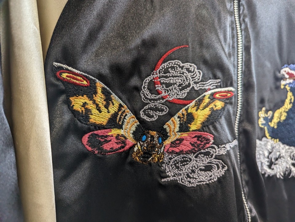 Sukajan Godzilla Mothra Embroidery Jacket M-3XL size 100% polyester ...