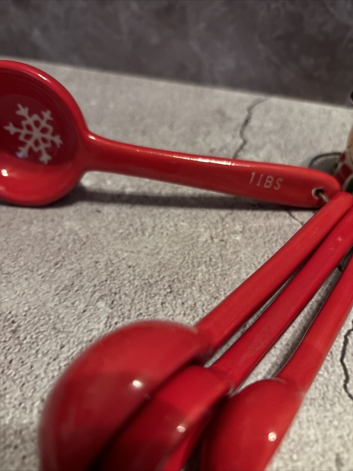 Snowman Ceramic Measuring Cup And Measuring Spoon Sets Preowned | eBay