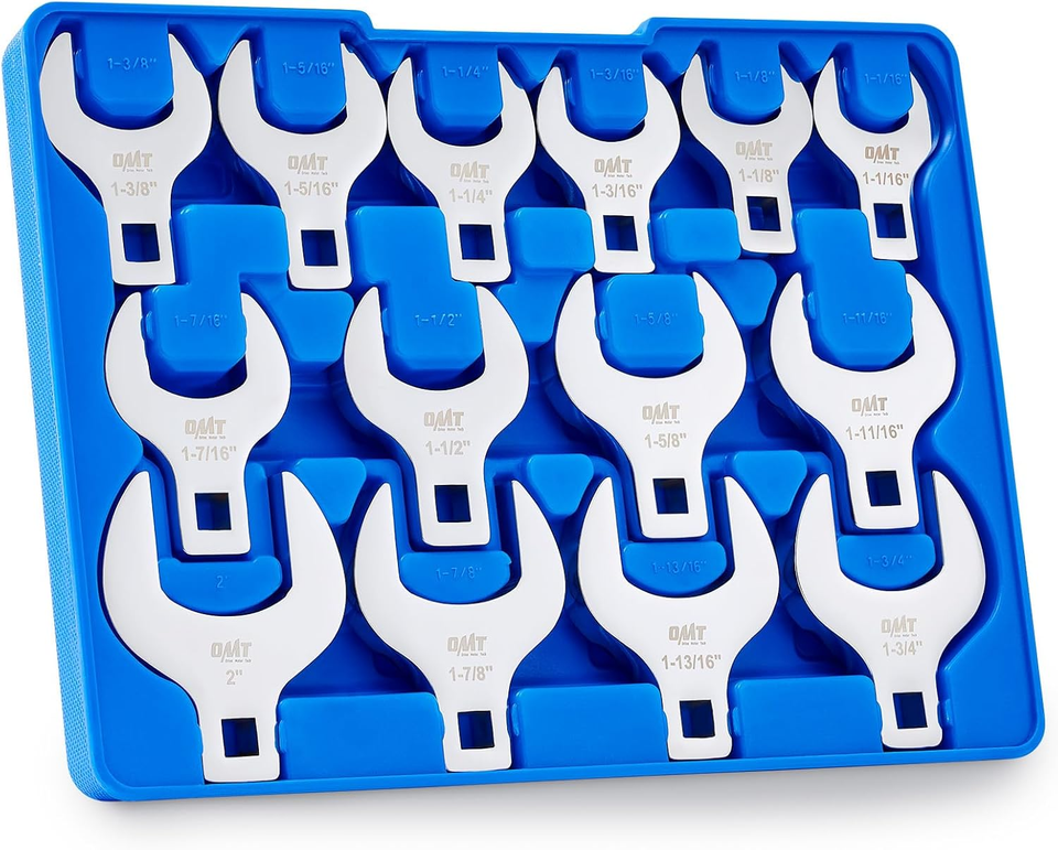 Orion Motor Tech 14 Piece Jumbo Crowfoot Wrench Set, SAE Crows Foot ...