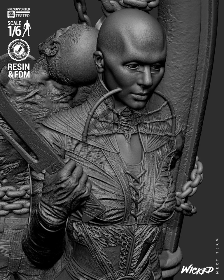 3D Printed 16K Resin Female Cenobite Hellraiser WICKED | 1:6 Scale ...