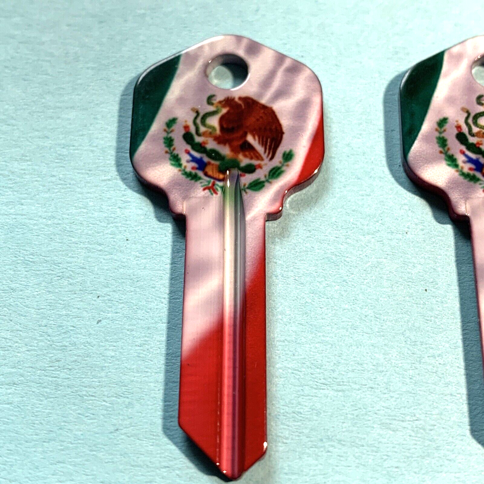 2X Mexico-MEXICAN FLAG Uncut NEW House Key Blank-HOME HOUSE KEYS ...