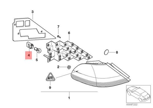 Genuine BMW E39 E65 E66 E67 Lamp Socket Bulb Yellow / Silver OEM ...