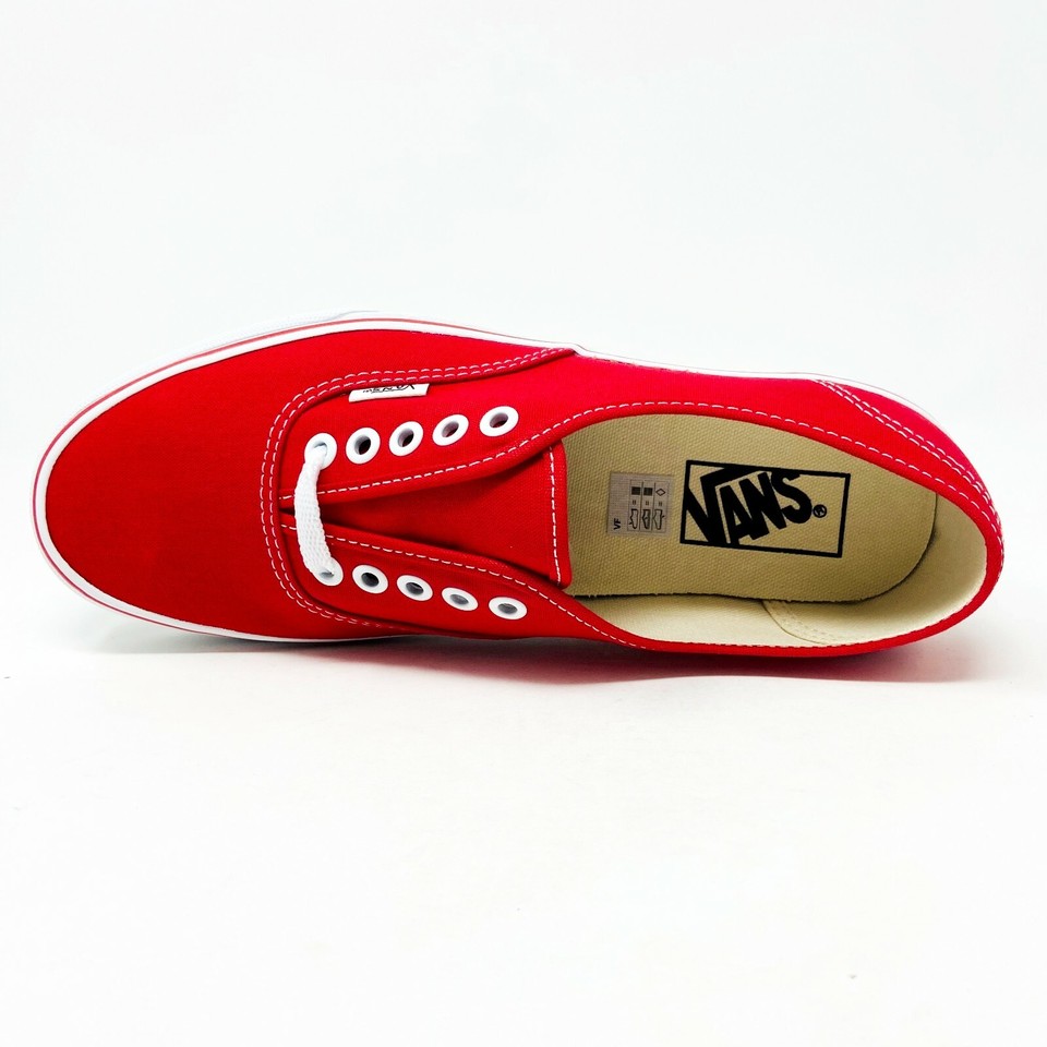 Vans Authentic True Red White Womens Original Classic Canvas Sneakers ...