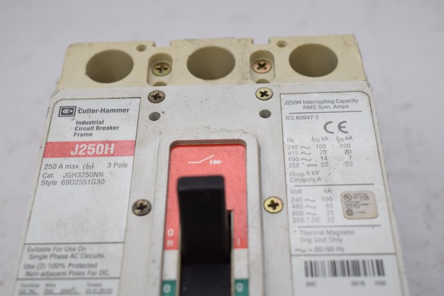 Eaton 3 Pole 250 a Max J250h JGH Circuit Breaker JGH3250NN for sale ...
