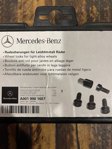 MERCEDES Wheel Bolt Lock Kit w/Socket And Case 0019901607 Black Short ...