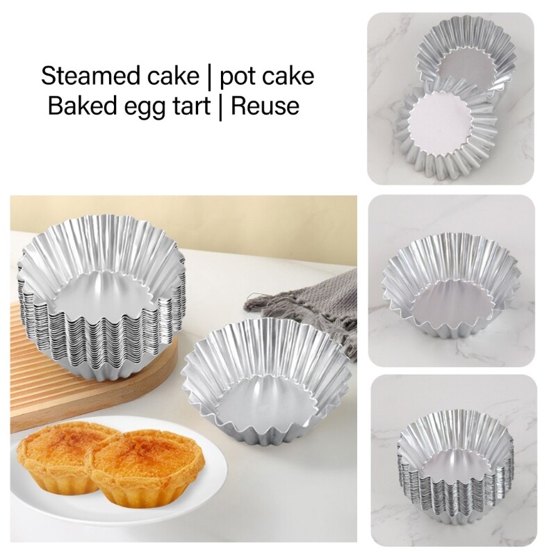 20Pcs Eggs Tart Molds Small Tart Pans Baking Tool Cake Tartlets Cookie ...
