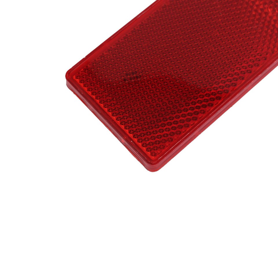 FOUR Truck Car Plastic Stick-On Reflective Rectangle Reflector Red ...