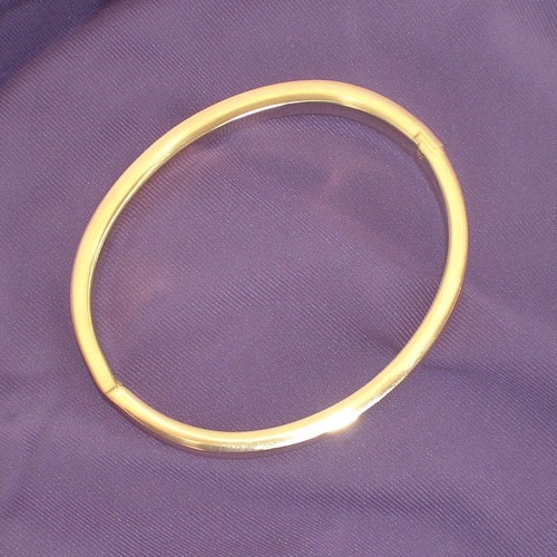 New Polished Goldtone Stainless Steel Oval Bangle Bracelet Classic Style | eBay