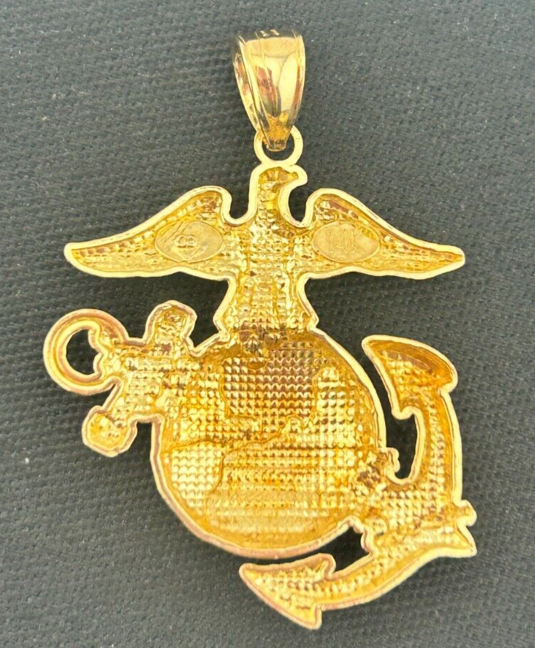 14k Gold US Marine Corps Emblem Pendant Charm Fine Jewelry for Men ...