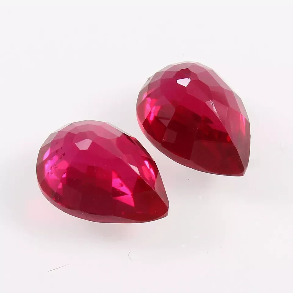Natural 50 Ct Red Ruby Pear Cut Mozambique Certified Loose Gemstone ...